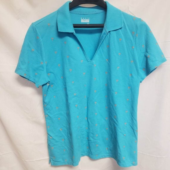 Basic Editions | Tops | Short Sleeve Palm Tree Polo | Poshmark